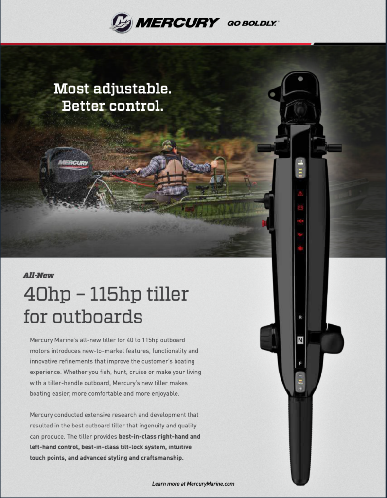 New Boat Motor Tiller for Mercury Outboards | USBoatworks